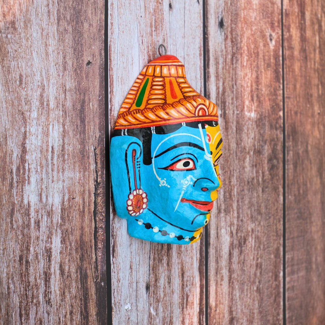 Handmade Papier-mâché Radha Krishna Mask Decorative Showpiece – KalaKart