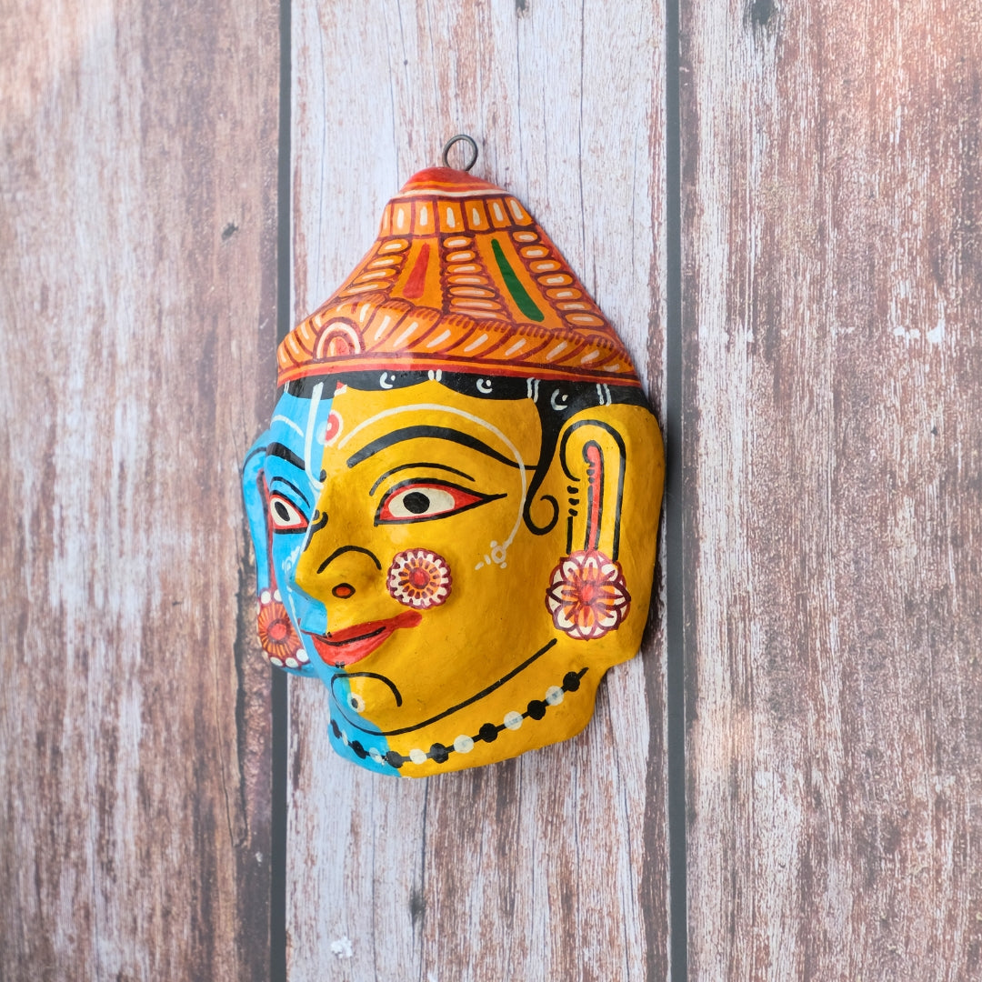 Handmade Papier-mâché Radha Krishna Mask Decorative Showpiece – KalaKart
