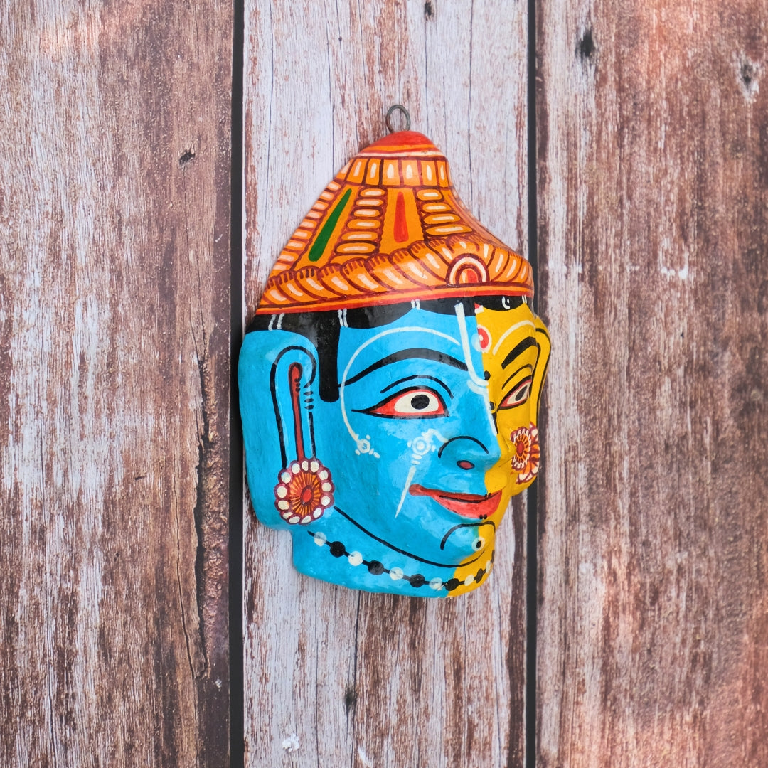 Handmade Papier-mâché Radha Krishna Mask Decorative Showpiece – KalaKart
