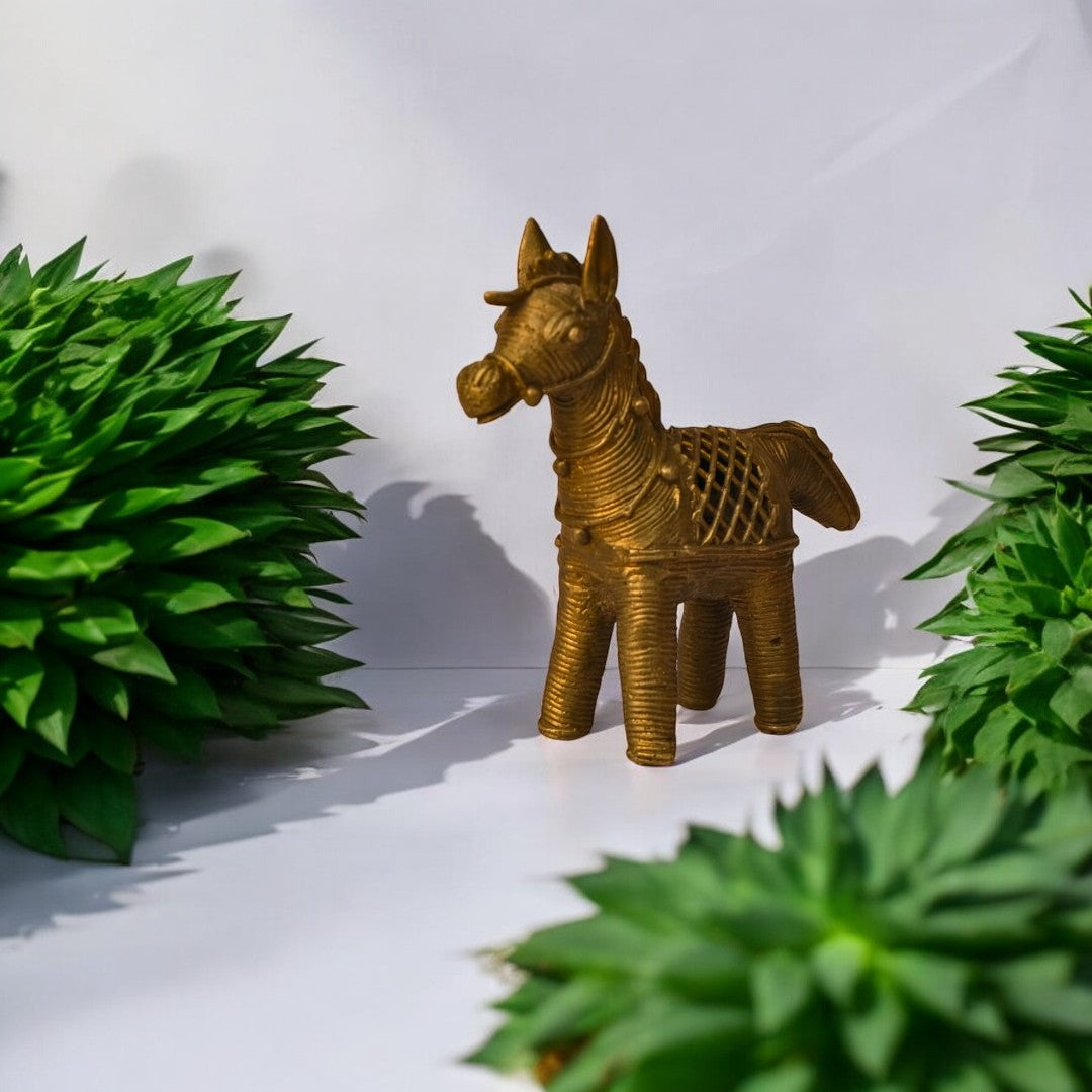 Dhokra Craft- Miniature Unicorn Home | Table Decor – KalaKart