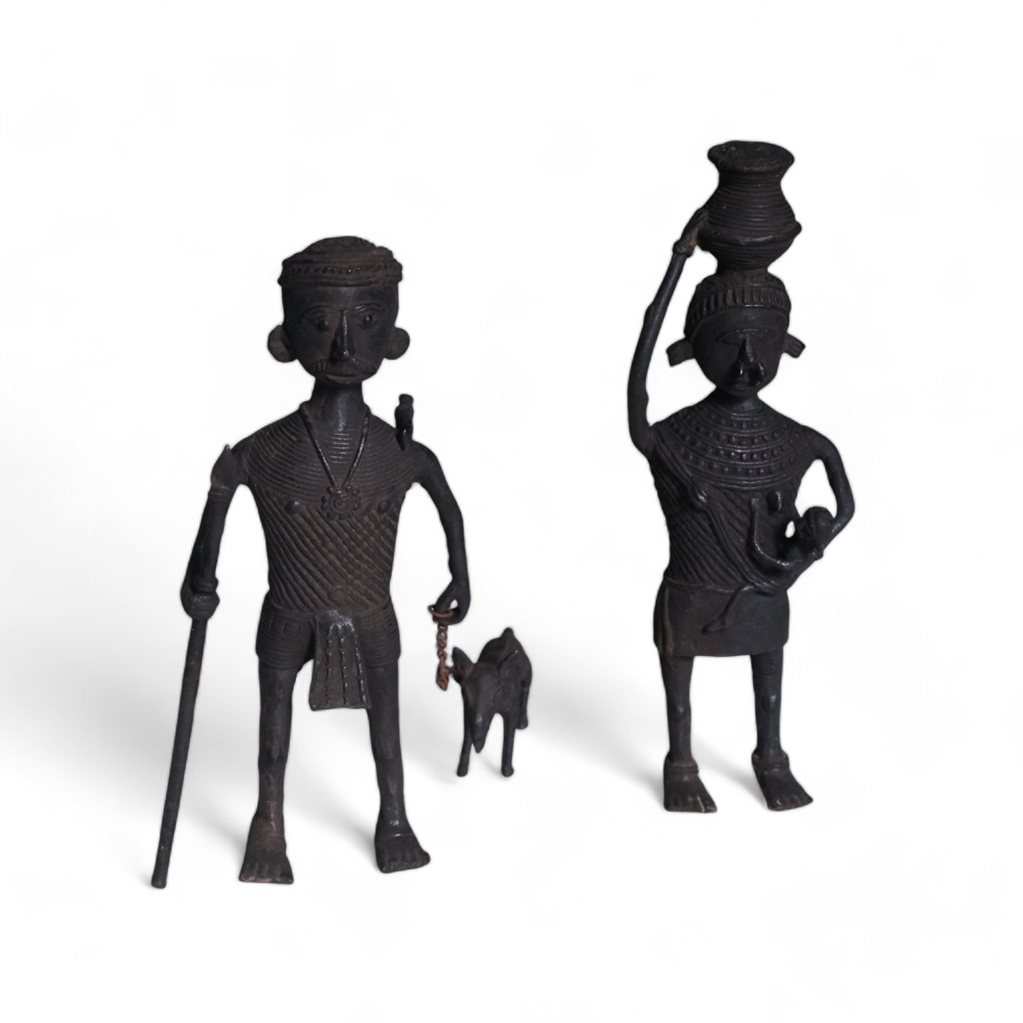 Exquisite Black Dhokra Craft "Representing Kandha Tribal Family with D ...