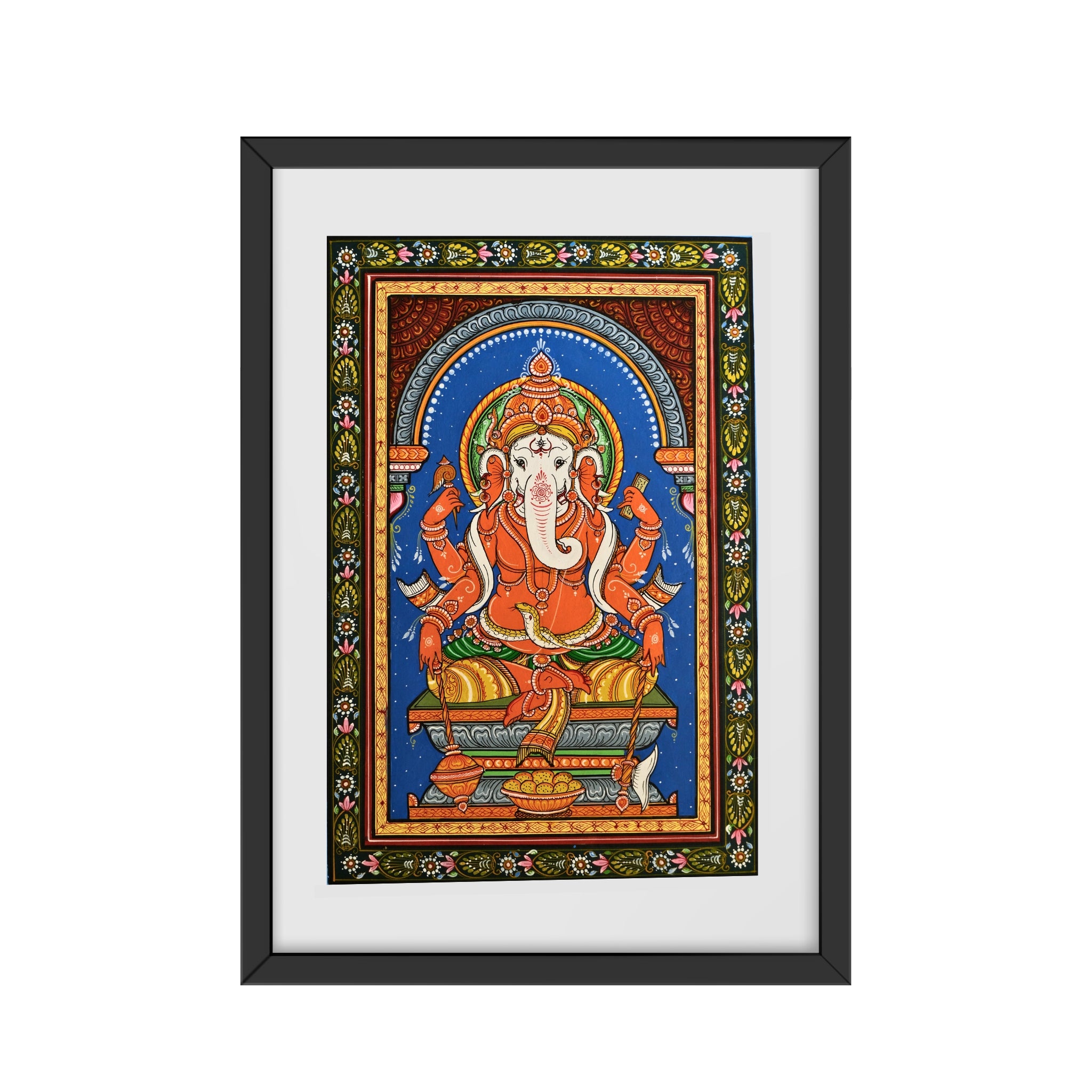 Pattachitra Painting - Sitting Sri Ganesh by Sri Bhaskar Mohapatra ...