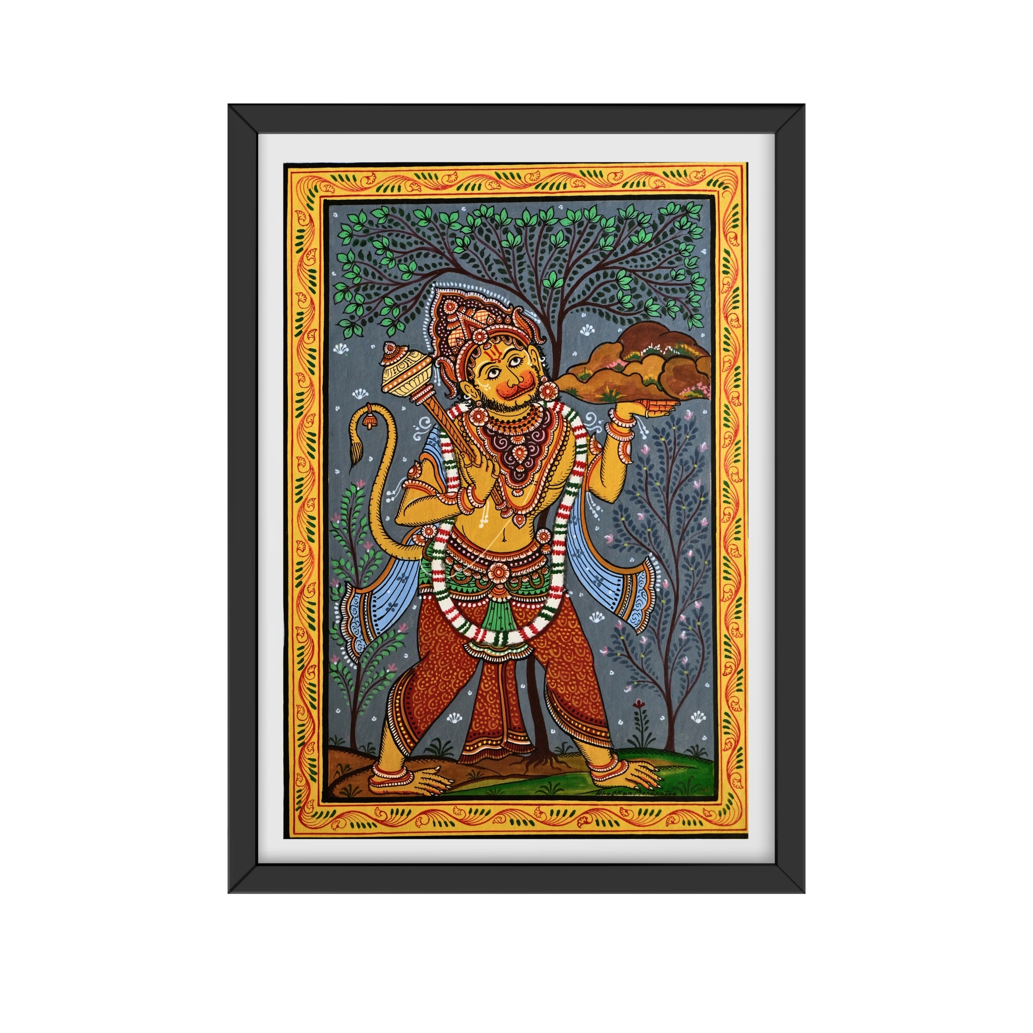 Pattachitra Painting - Hanuman by Bhaskar Mohapatra – KalaKart