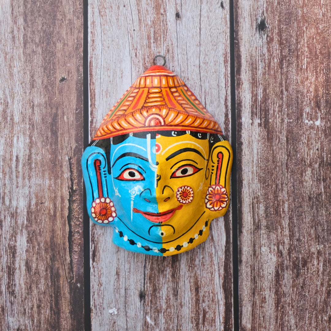 Handmade Papier-mâché Radha Krishna Mask Decorative Showpiece – KalaKart