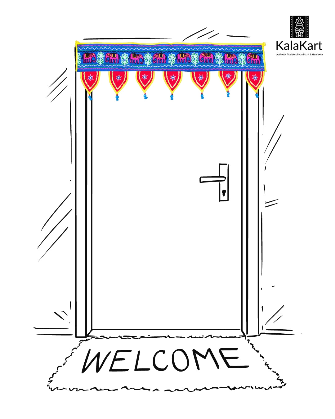 Pipili chandua - Handmade Toran Blue – KalaKart