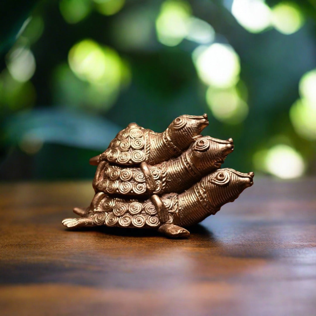 Dhokra Craft Home Decor - 3 Tortoise – KalaKart